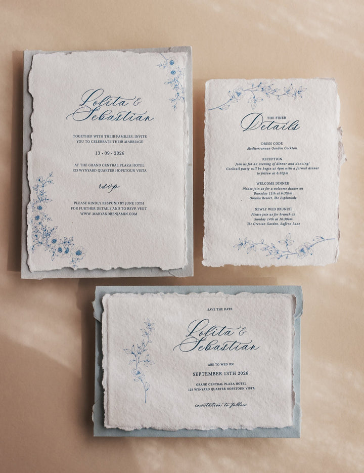 Handmade Paper Wedding Stationery | Unique Invitation Suites – Feathers ...