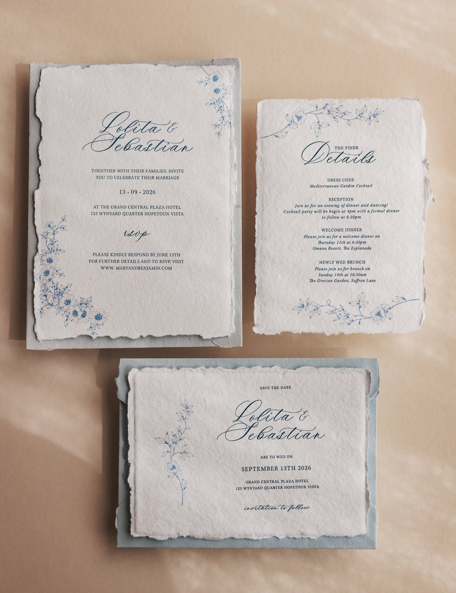 Handmade Paper Wedding Stationery | Unique Invitation Suites – Feathers ...