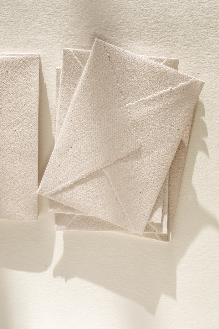 Champagne Recycled Envelopes Deckled Edge | Feathers and Stone