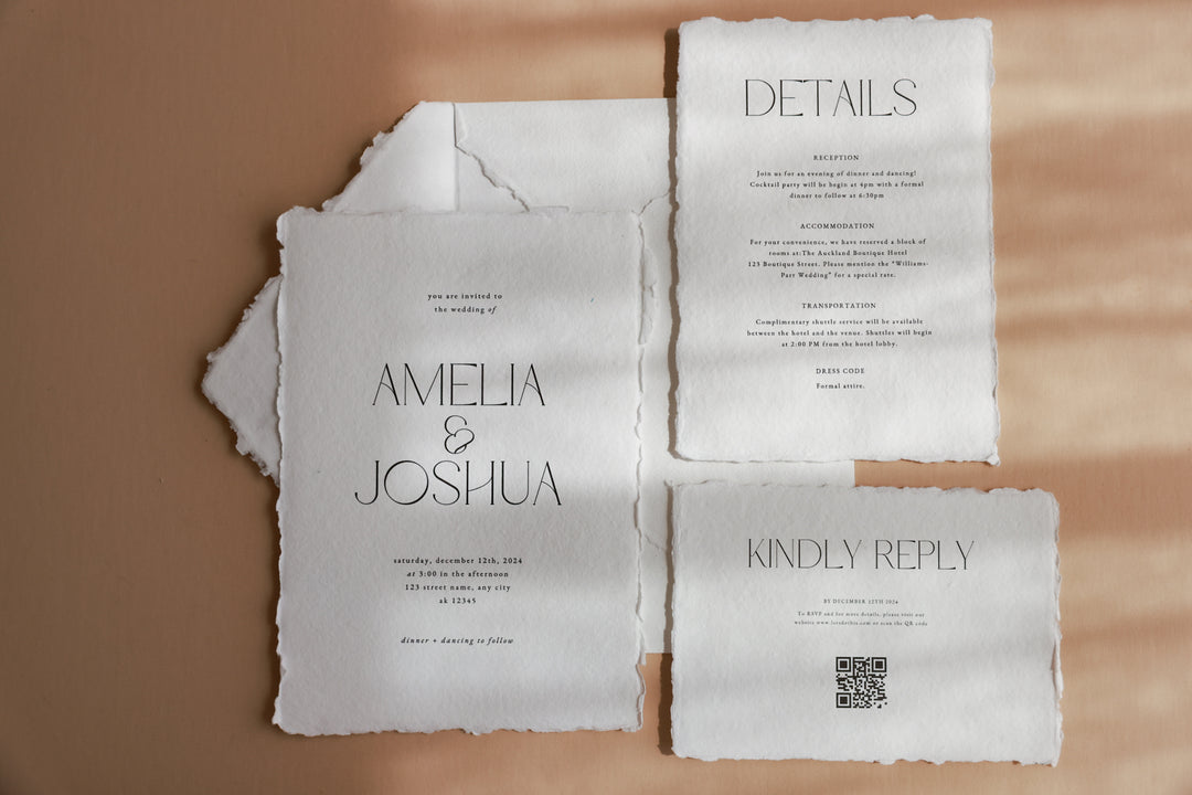 Handmade Paper Wedding Stationery | Unique Invitation Suites – Feathers ...