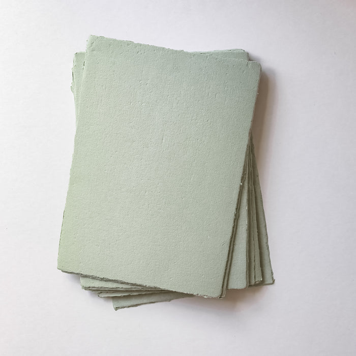 Sage Green Handmade Recycled Paper – Feathers and Stone