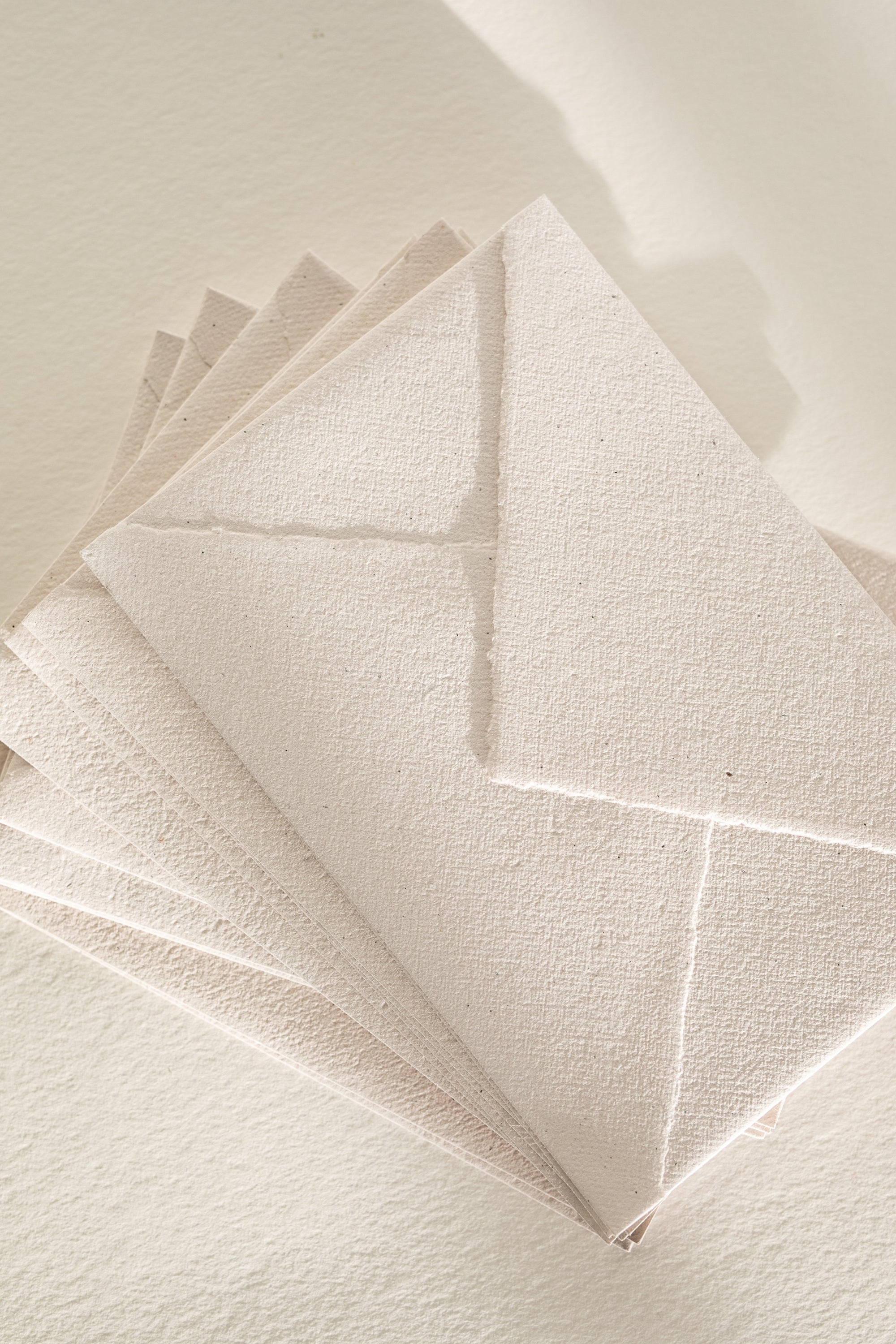 Champagne Recycled Envelopes Deckled Edge | Feathers and Stone