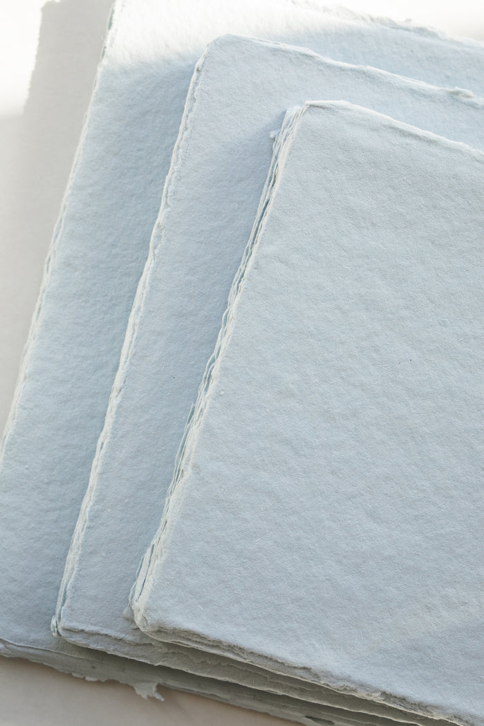 Handmade wedding stationery paper - blue cotton rag paper | Feathers ...
